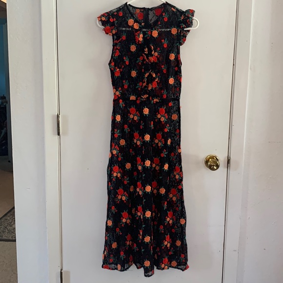 Zara | Dresses | Last Chance Zara Black Lace Dress Covered In ...